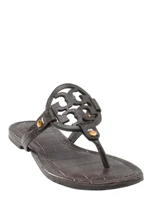 Tory Burch Miller Thong Sandal Coconut Brown Croc Print
