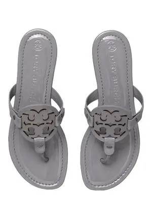 Tory Burch Miller Thong Sandal Malta Gray Patent