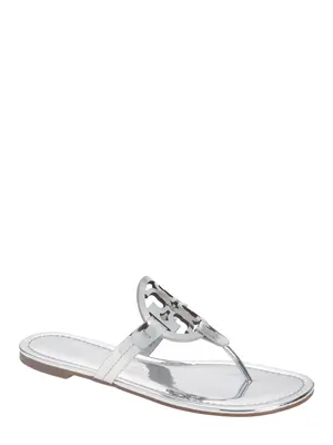 Tory Burch Miller Thong Sandal Metallic Silver