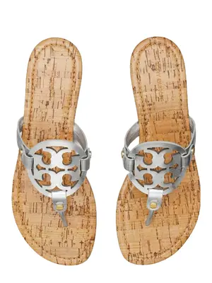 Tory Burch Miller Thong Sandal Silver/natural