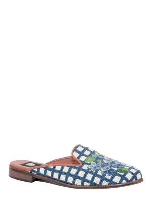 BYPAIGE ByPaige Needlepoint Hydrangea Mule Blue Hydrangea