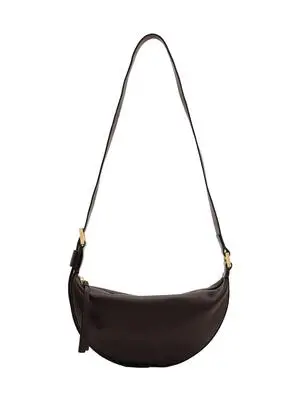 ALLSAINTS AllSaints Half Moon Leather Crossbody Bag Bitter Brown