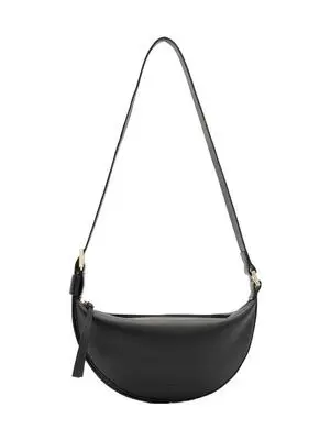ALLSAINTS Half Moon Leather Crossbody Bag - Black