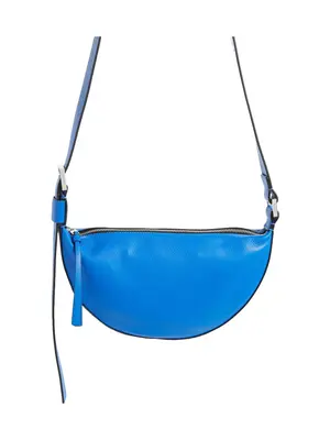 ALLSAINTS AllSaints Half Moon Leather Crossbody Bag Cala Blue