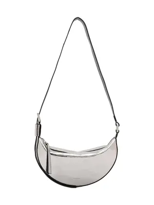 ALLSAINTS AllSaints Half Moon Leather Crossbody Bag Gunmetal Grey