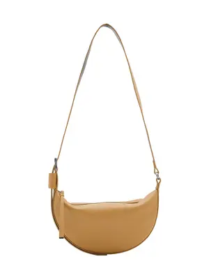 ALLSAINTS AllSaints Half Moon Leather Crossbody Bag Palisade Tan