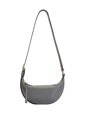 ALLSAINTS AllSaints Half Moon Leather Crossbody Bag Slate Grey