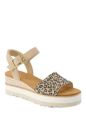 Toms Diana Platform Wedge Sandal - Beige/khaki