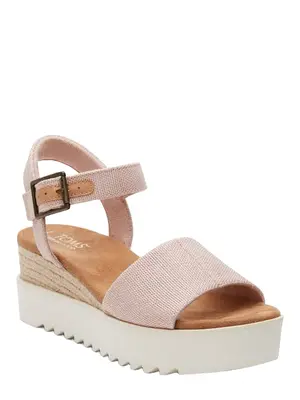 Toms TOMS Diana Platform Wedge Sandal Light/pastel Pink