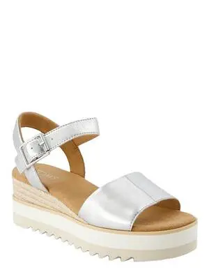 Toms TOMS Diana Platform Wedge Sandal Silver
