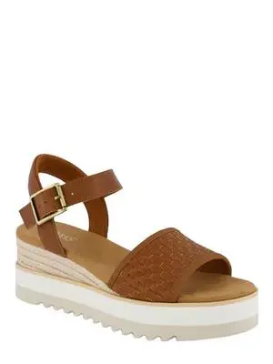 Toms TOMS Diana Platform Wedge Sandal Tan