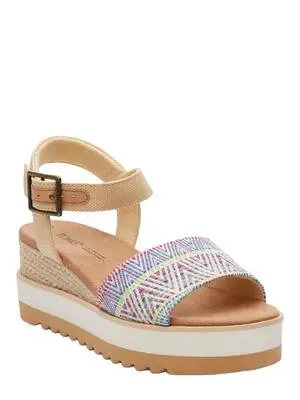 Toms TOMS Diana Platform Wedge Sandal White