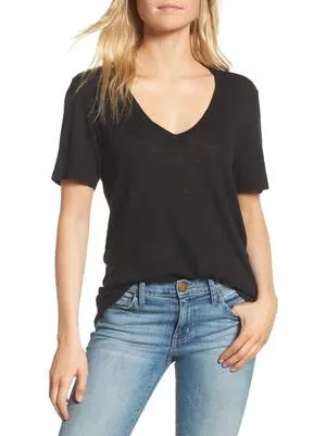 Splendid Splendid Everly Slub V-Neck Tee Black