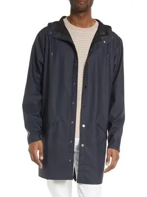 Rains Waterproof Longline Jacket - Navy