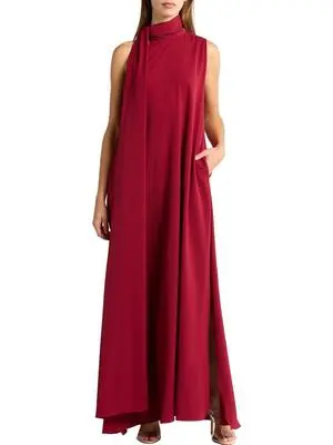 Black Halo Henna Gown - Crimson
