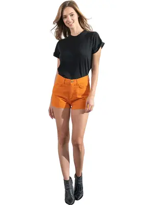 SIWY Miaow High-waisted Denim Shorts - Orange