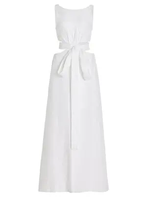 BONDI BORN Comino Cutout Linen Maxi Dress