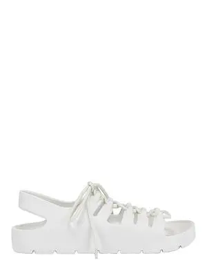 Bottega Veneta Jelly Lace Up Sandals - Chalk