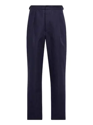 King & Tuckfield Cotton And Linen Trousers - Blue