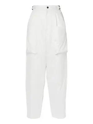Isabel Marant Ferima Pleated Cotton Tapered Trousers - Ivory