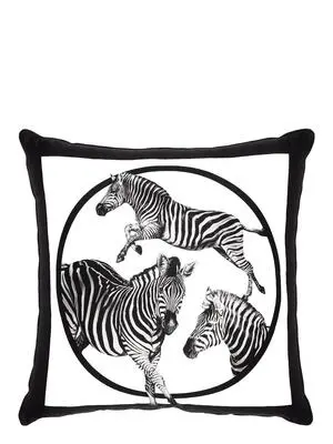 Dolce & Gabbana Zebra-print Silk Twill Cushion - White