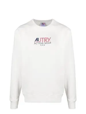 AUTRY Logo-print Cotton Jumper - White