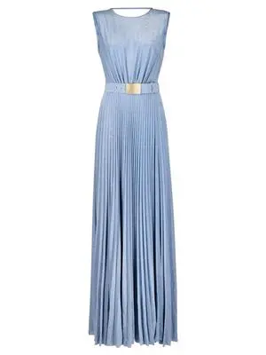 ELISABETTA FRANCHI Elisabetta Franchi Pleated Gown With Cowl Back