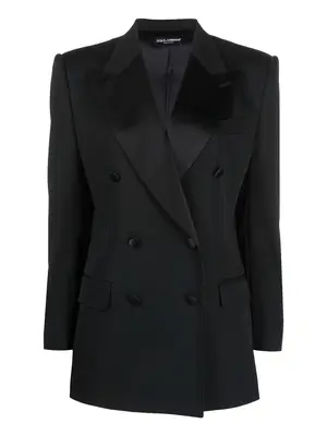 Dolce & Gabbana Silk-lapels Double-breasted Blazer - Black