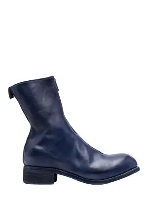 Guidi Front-zip Round-toe Boots - Blue