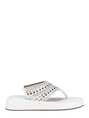 Alaïa Vienne Thong Platform Sandals - Blanc Casse