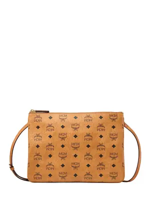 Mcm MCM Visetos Original Crossbody Pouch Cognac