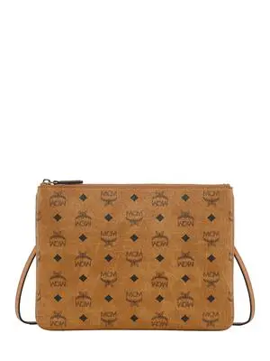 Mcm Visetos Original Crossbody Pouch - Cognac