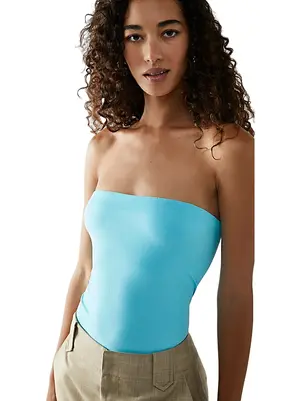 Free People Free People The Carrie Tube Top Blue Jay
