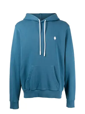 COUNTY OF MILAN Logo-embroidered Drawstring Hoodie - Blue