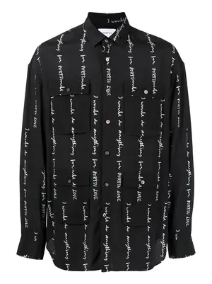 PORTS V Graphic-print Multi-pocket Shirt - Black