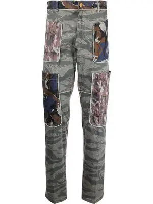 DIESEL® Camouflage-print Straight-leg Trousers - Blue