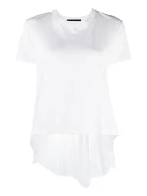 Red Valentino Point D'esprit Panel T-shirt - White