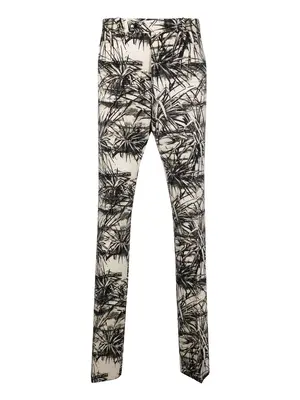 Amiri Graphic-print Flared Trousers - Neutrals