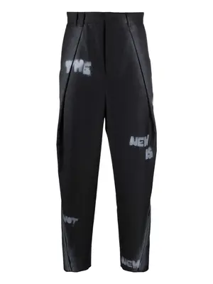 ADER ERROR Slogan Print Trousers - Black
