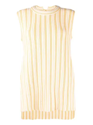 JIL SANDER Rib-knit Sleeveless Top - Yellow