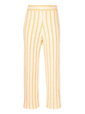 JIL SANDER Striped Cropped Trousers - Yellow