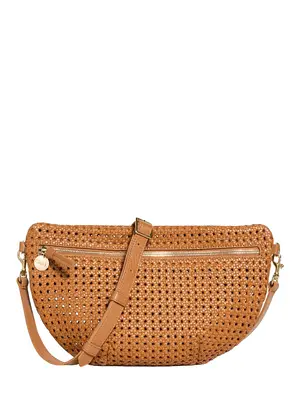 Clare V. Woven Leather Fanny Pack - Tan
