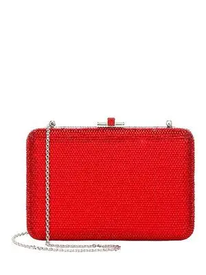 Judith Leiber Slim Slide Crystal Clutch - Red