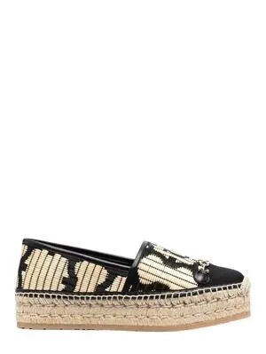 FERRAGAMO Logo Embroidered Espadrilles - Black