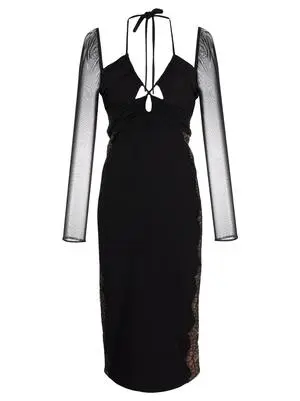 SELF-PORTRAIT Cut-out Jersey Dress - Black