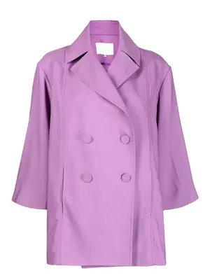 Costarellos Double-breasted Fitted Blazer - Purple