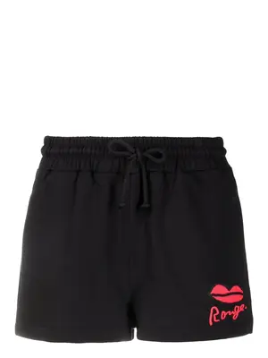 Sonia Rykiel Paris Rouge-print Track Short - Black