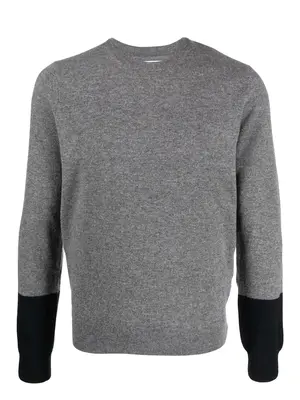 Comme Des Garçons Two-tone Wool Jumper - Grey