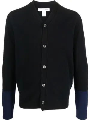 Comme Des Garçons Two-tone Wool Cardigan - Black