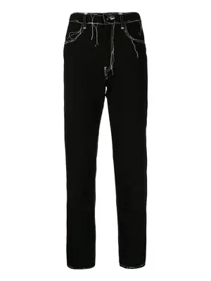 Y’s Contrast-stitch Jeans - Black